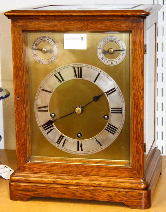 Bonhams : An oak cased bracket clock Early 20th Century