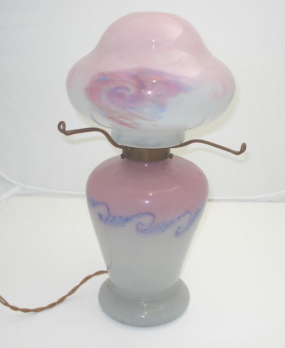 Bonhams : A Monart lamp base with an associated shade