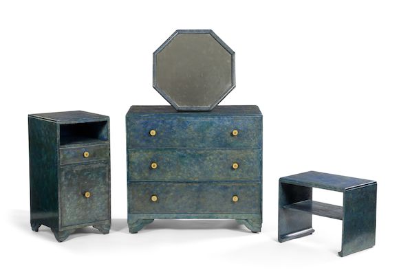 Bonhams : A blue-lacquered suite of bedroom furniture, circa 1930, by ...