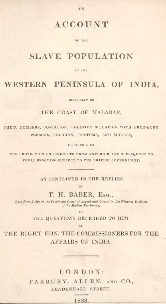 Bonhams : SLAVERY ANDERSON (JAMES) Observations on Slavery ...
