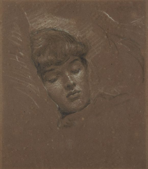 Bonhams : Edward Robert Hughes (British, 1851-1914) Head of a sleeping girl