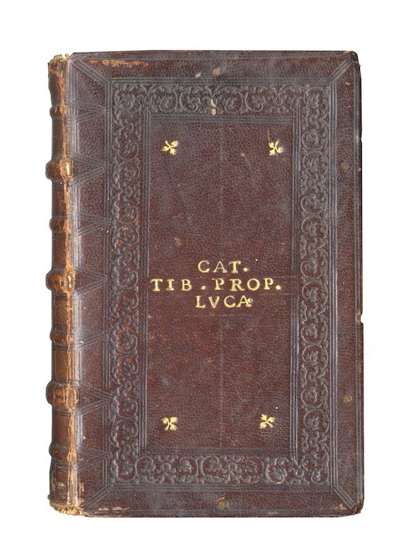 Bonhams : CATULLUS, TIBULLUS and PROPERTIUS Opera, Aldus, 1502; bound ...