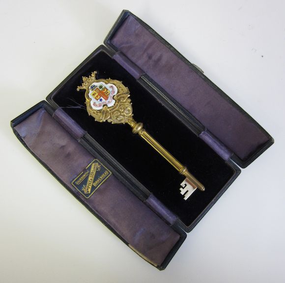 Bonhams : Of Birkenhead Interest: An Edwardian silver-gilt and enamel ...