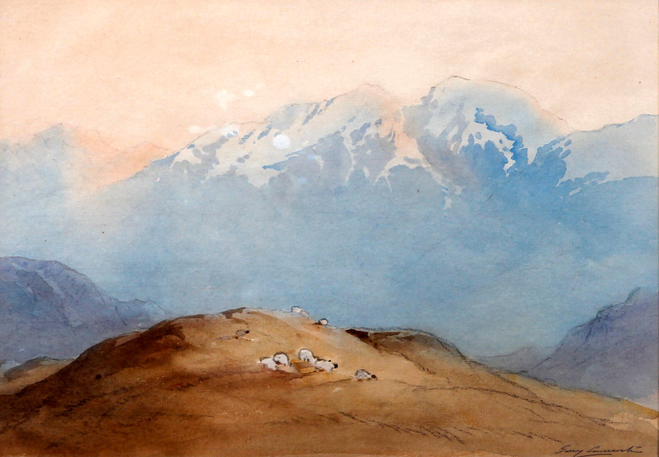 Bonhams : Percy Lancaster (British, 1878-1951) Mountain landscape with ...