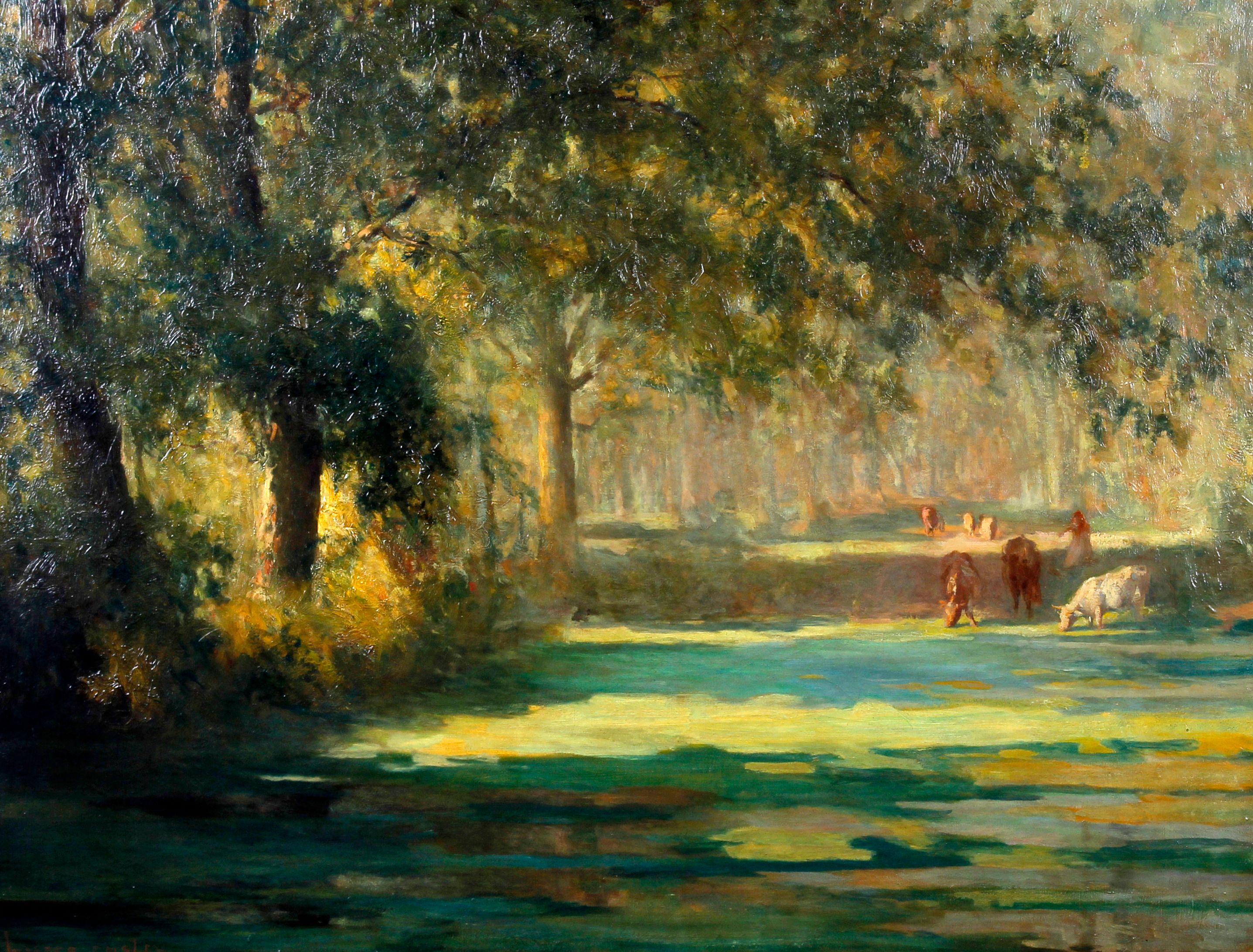 Bonhams : Walter Emsley (British, active 1883-1927) 'A Quiet Pool'