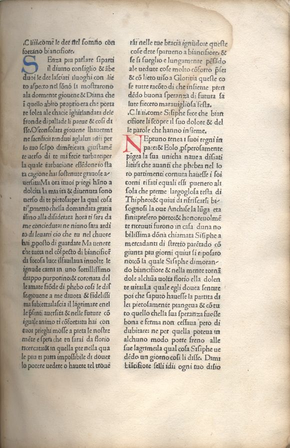 Bonhams : BOCCACCIO (GIOVANNI) Il Filocolo, 1481