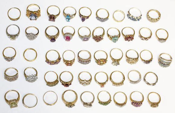 Bonhams : A large collection of modern variously set rings