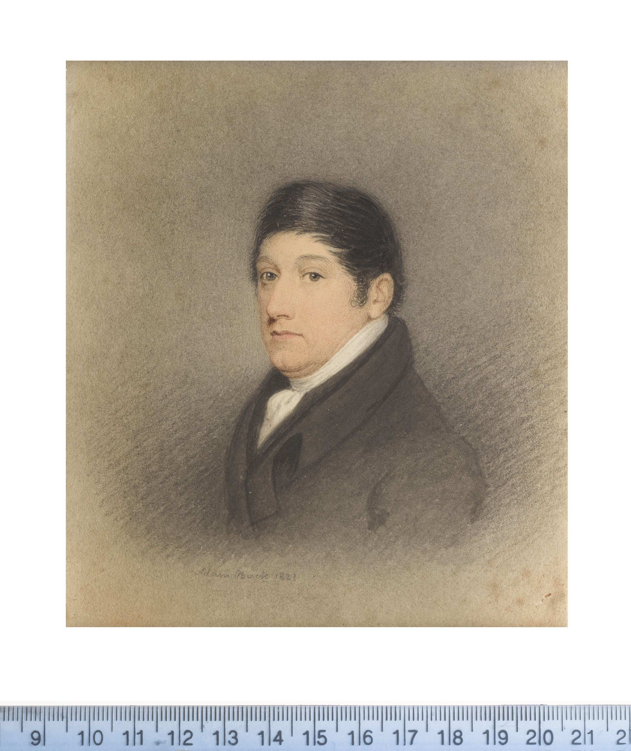 Bonhams : Adam Buck (Irish, 1759-1833) A Gentleman, wearing black coat ...