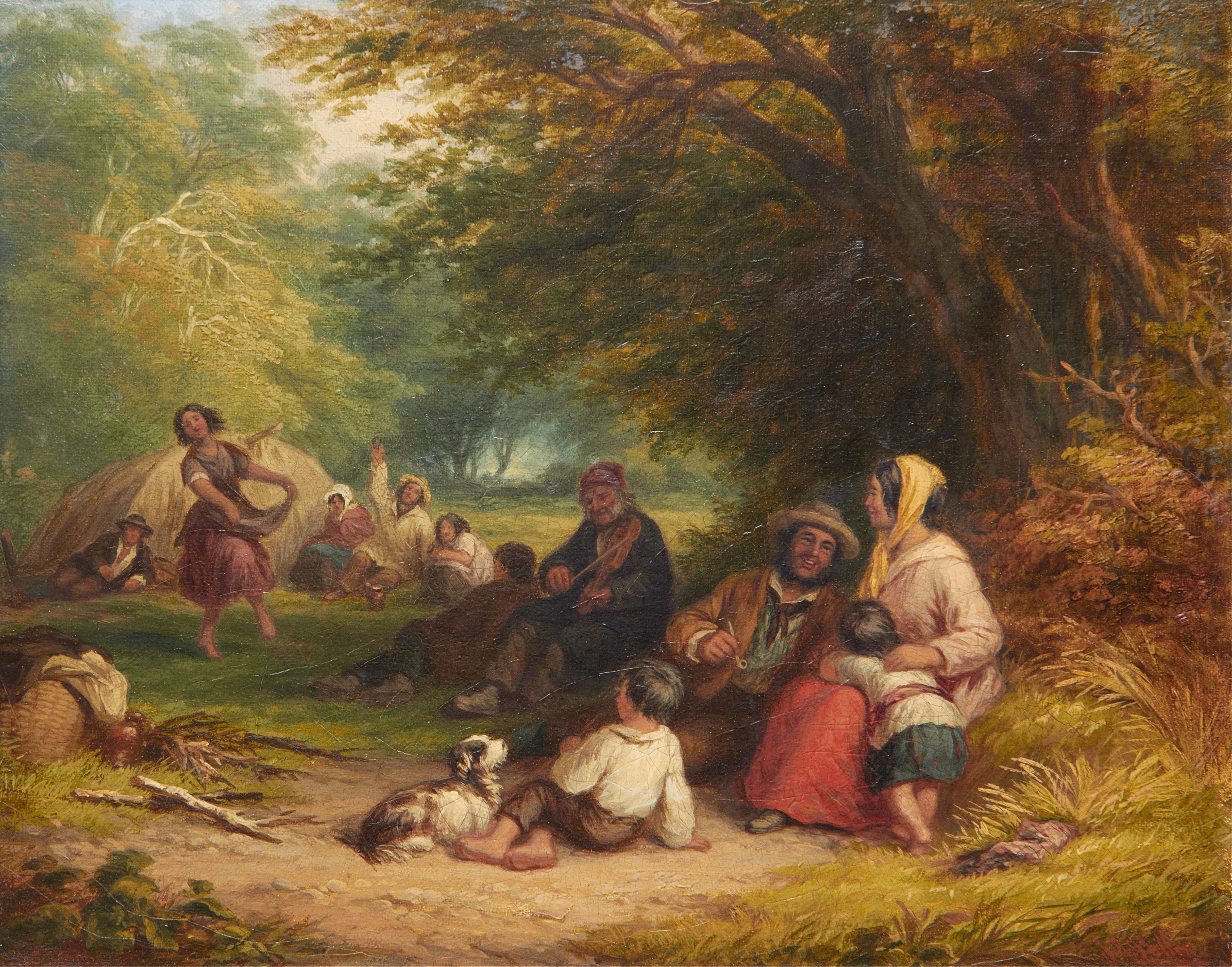 Bonhams : John Anthony Puller (British, active 1821-1867) Gypsy encampment