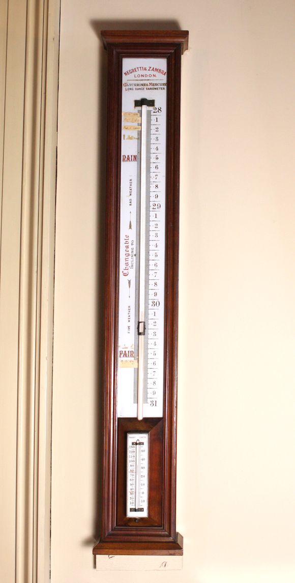 Bonhams : A late 19th century mahogany 'long range' barometer By ...