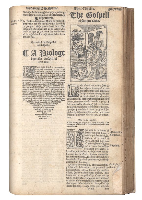 Bonhams : BIBLE, 1549, in English, Matthew version, 1549