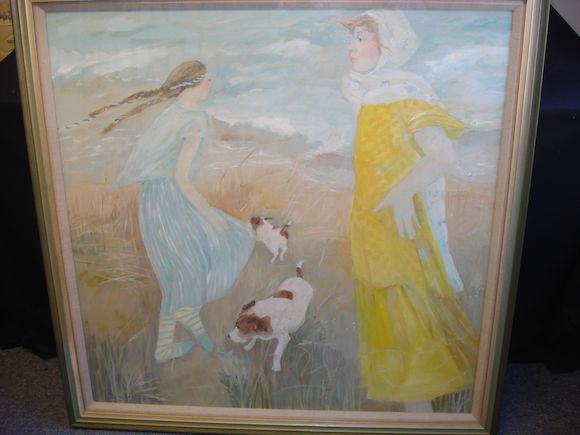 Bonhams : Brenda Lenaghan, RSW (British, born 1941) Women with Jack ...