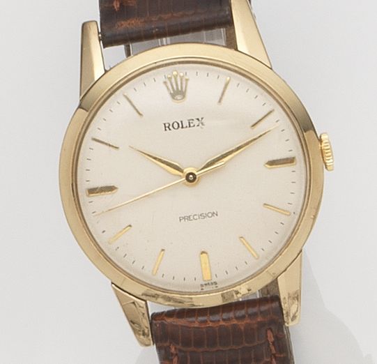 Bonhams : Rolex. A 9ct gold manual wind wristwatchPrecision, Case No ...