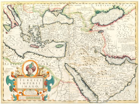 Bonhams : MIDDLE EAST MERCATOR (GERARD) Turcici imperii imago, 1609, or ...
