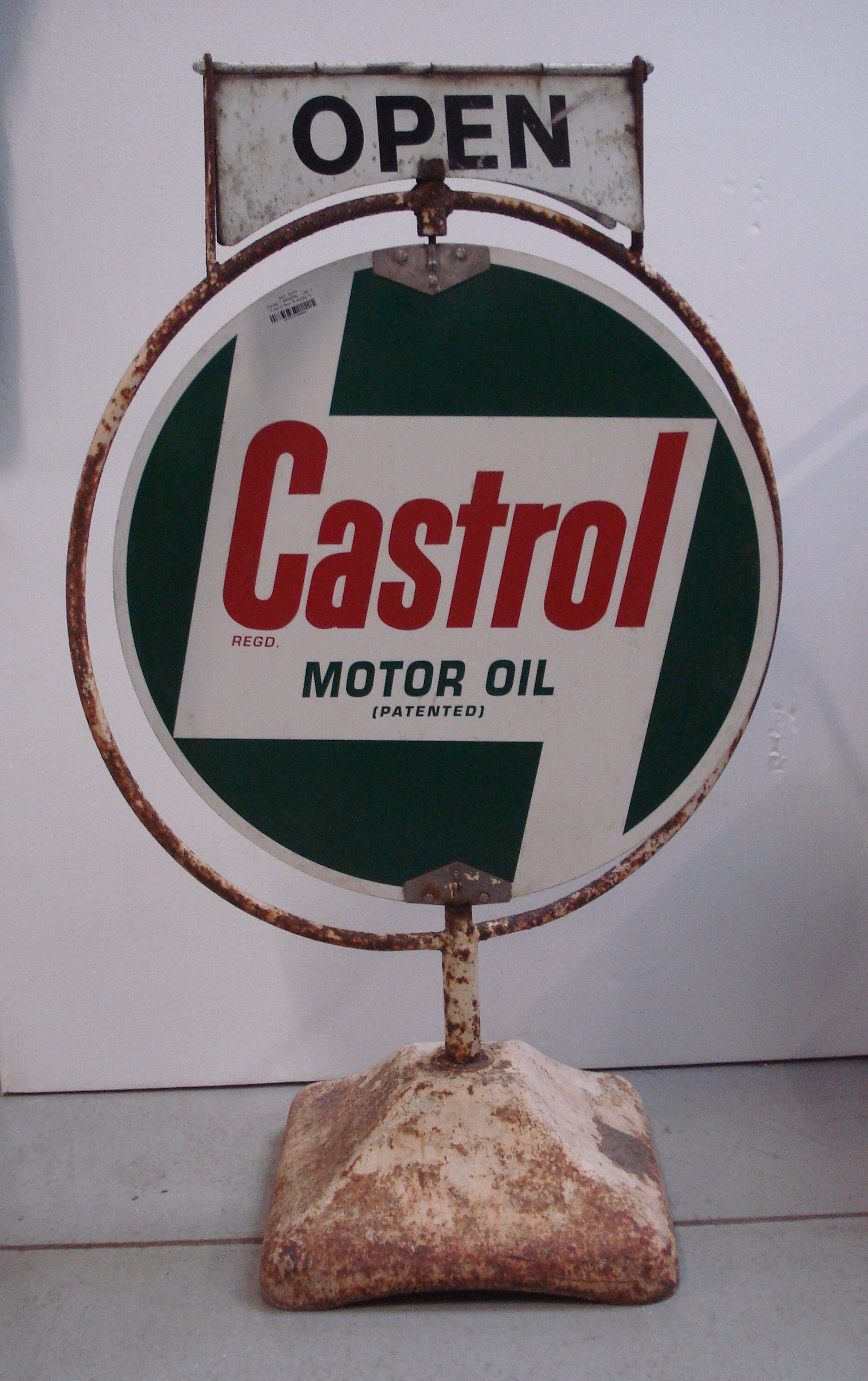 Bonhams Cars : A Castrol Motor Oil standing forecourt sign,