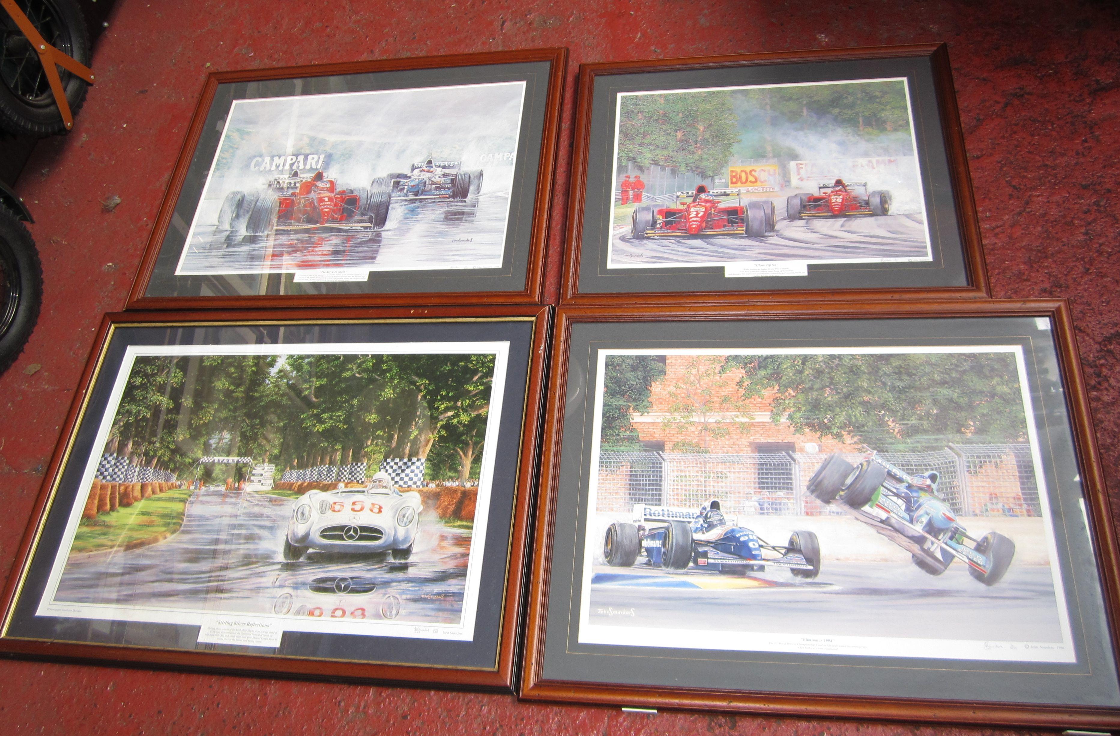 Bonhams Cars : Four John Saunders limited edition motorsport prints,