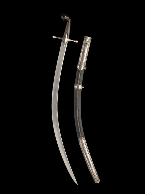 Bonhams : An Ottoman silver-mounted sword with inscribed Safavid blade ...
