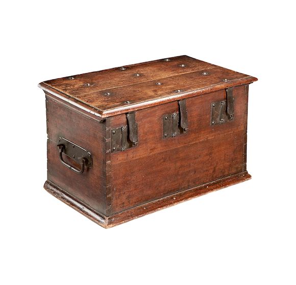 Bonhams : An 18th century oak 'silver' coffer