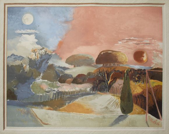 Bonhams : Paul Nash (British, 1889-1946) Landscape of the Verbal ...