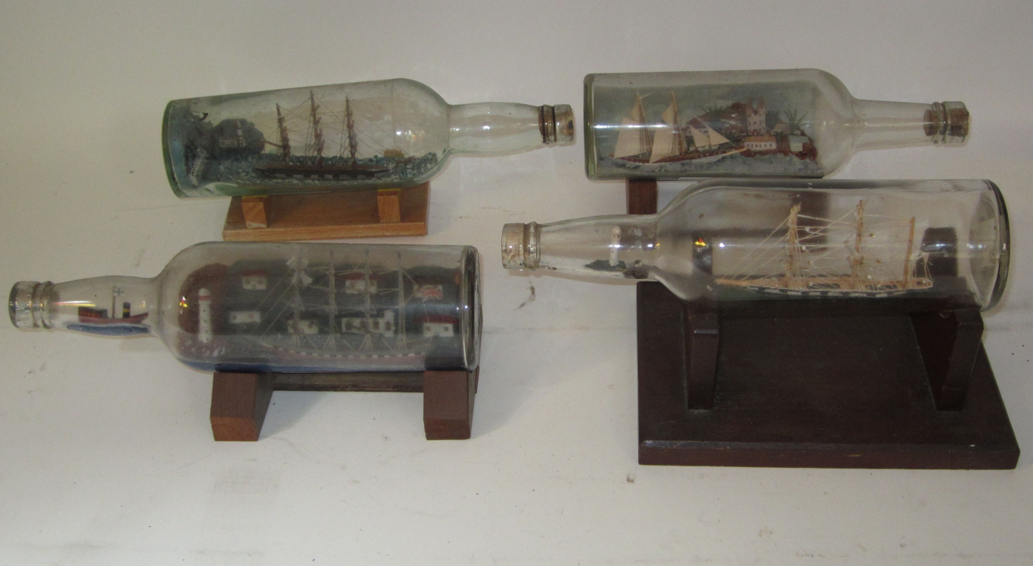 Bonhams Cars : Four 'Ship in Bottle' models,