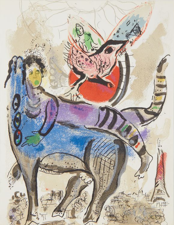 Bonhams : Marc Chagall (Russian/French, 1887-1985) The Blue Cow (Mourlot 488) Lithograph printed ...