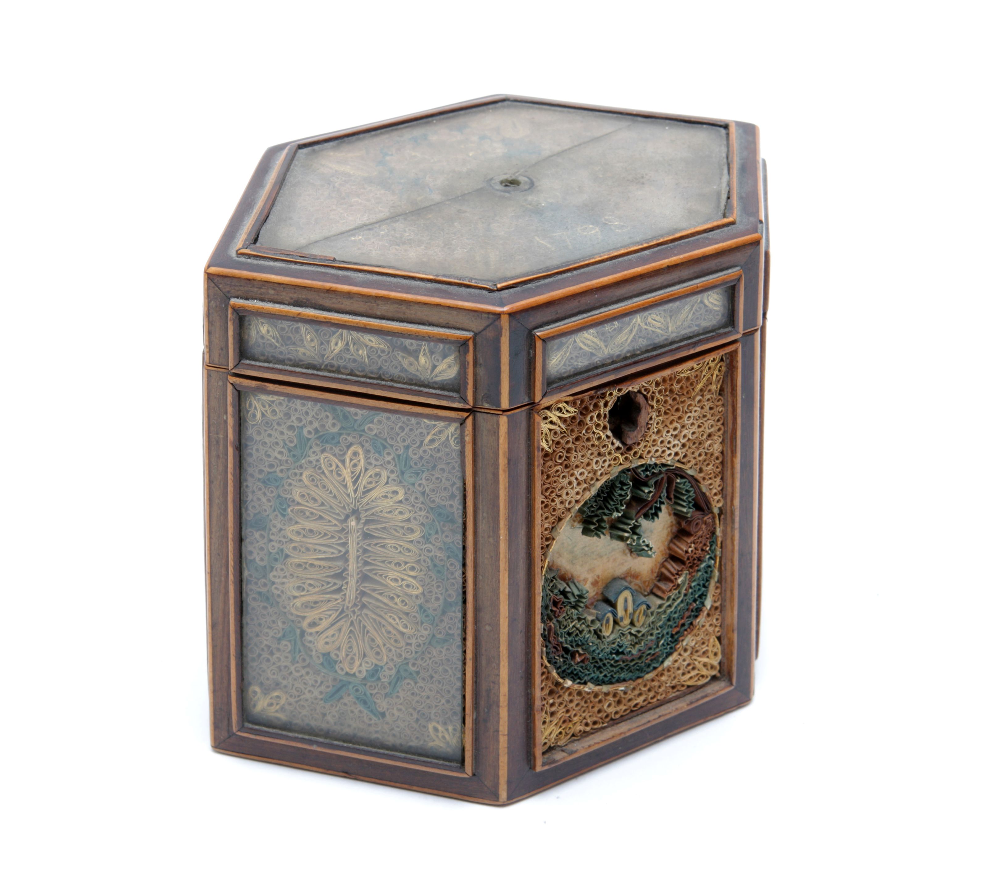 Bonhams : A late 18th century rolled paper hexagonal tea caddy