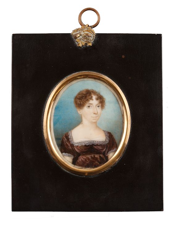 Bonhams : Solomon Polack (British, 1757-1839) A Lady, wearing brown ...