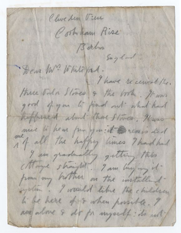 Bonhams : SPENCER (STANLEY) Autograph letter signed ("Stanley Spencer ...