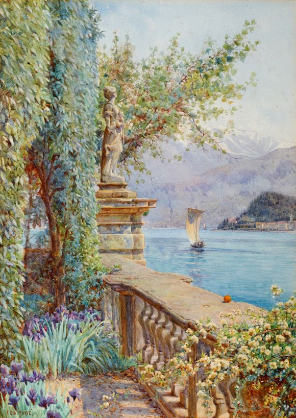 Bonhams : Ernest Arthur Rowe (British, 1863-1922) Over the balustrade ...
