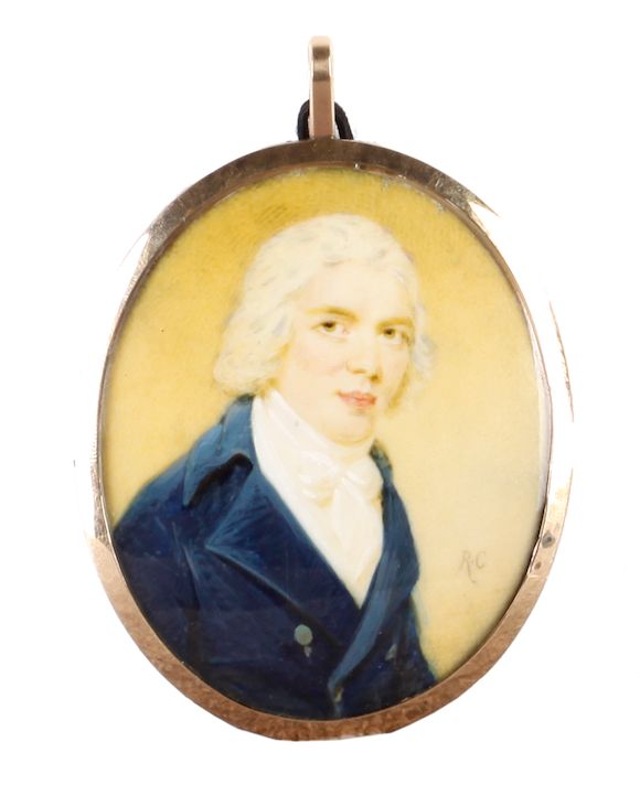 Bonhams : Edward Miles (British, 1752-1828) A Gentleman, wearing blue ...
