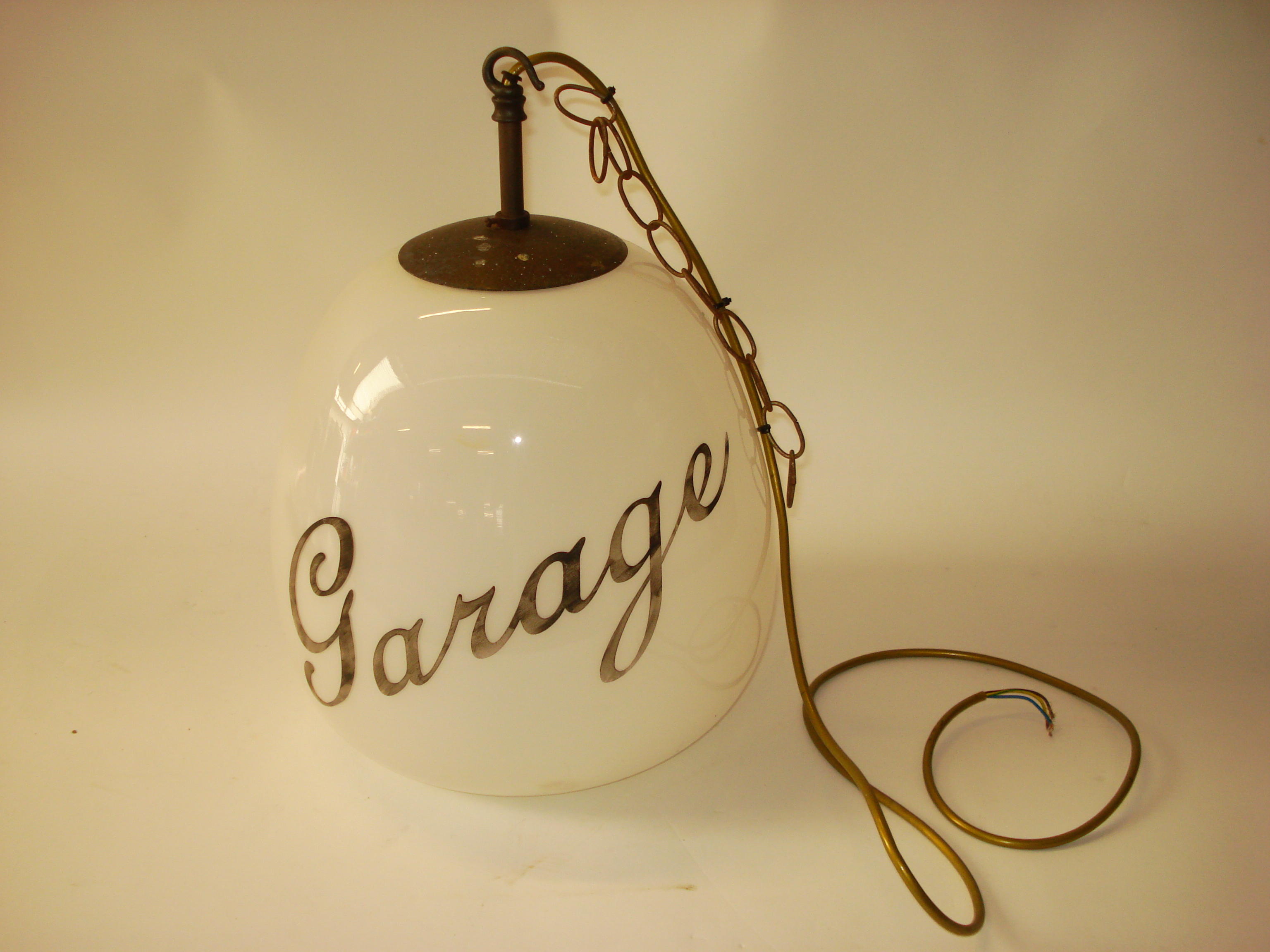 Bonhams Cars A Garage Forecourt Advertising Lampshade