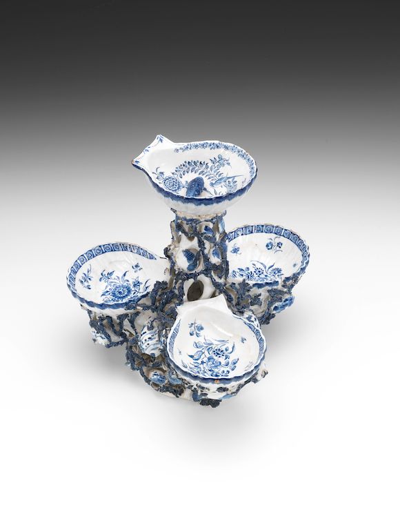 Bonhams : A Derby shell pickle stand, circa 1760