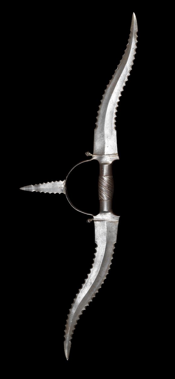 Bonhams : A three-bladed Weapon Persia or India, 18th/19th Century
