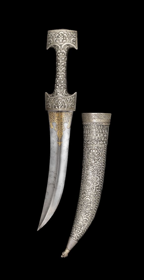 Bonhams : A large silver mounted Ottoman Dagger (jambiyya) Turkey or ...