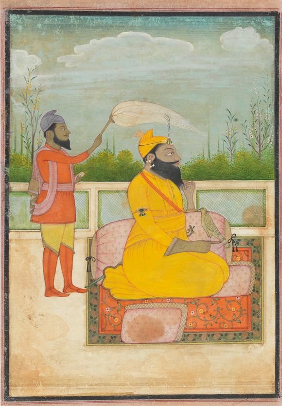 Bonhams : Guru Govind Singh, the tenth Sikh Guru (1675-1708), seated on ...