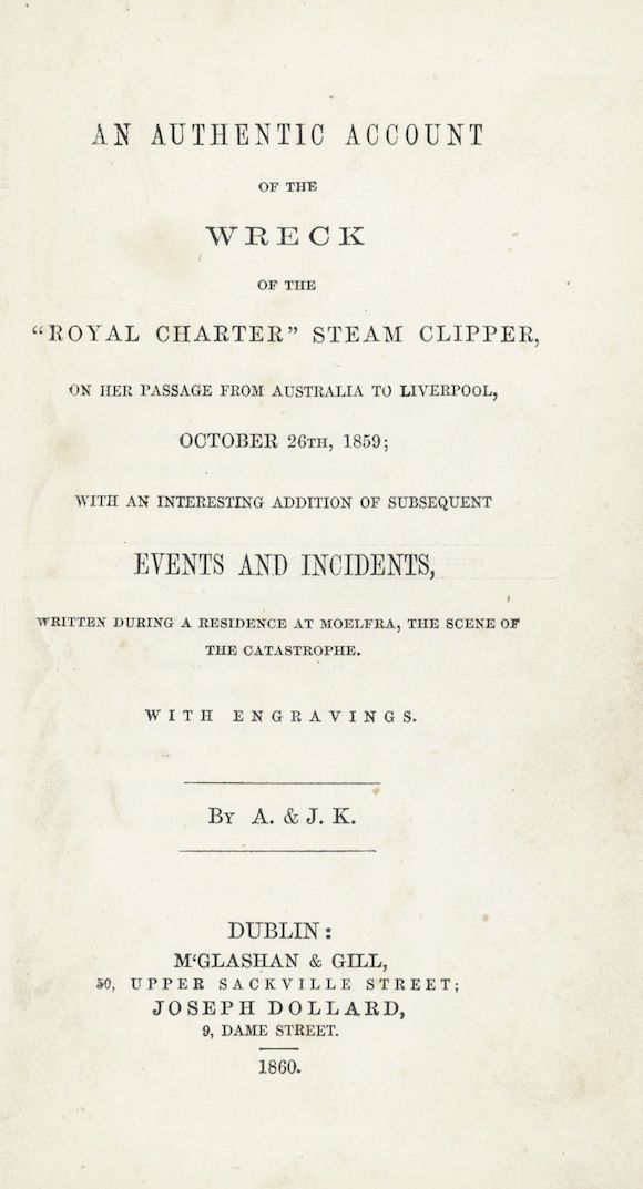 Bonhams : SHIPWRECK KENNEDY (A. & J.)] An Authentic Account of the ...