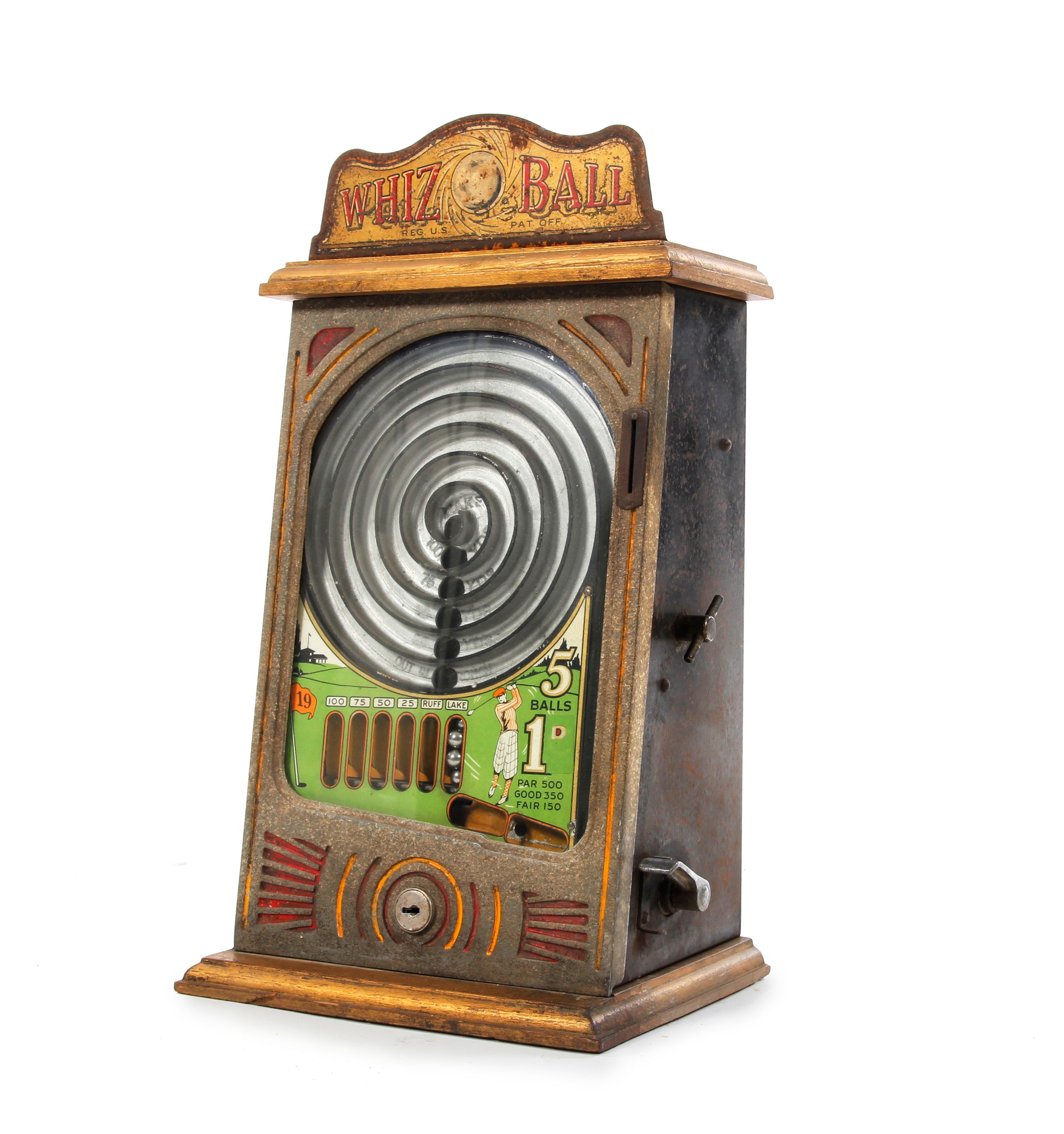 Bonhams : A counter top mechanical slot machine 'Whizz Ball' circa 1920