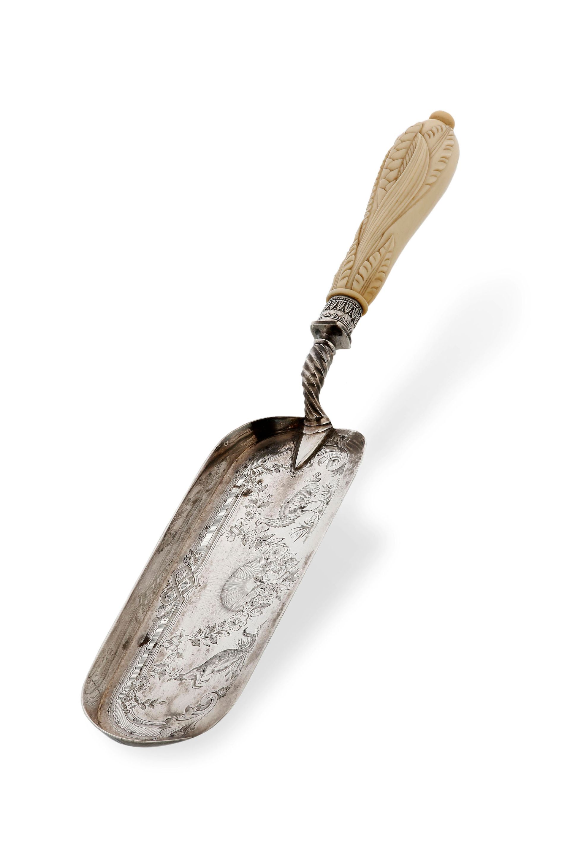 Bonhams : A Victorian silver plate ivory handled crumb tray by ...