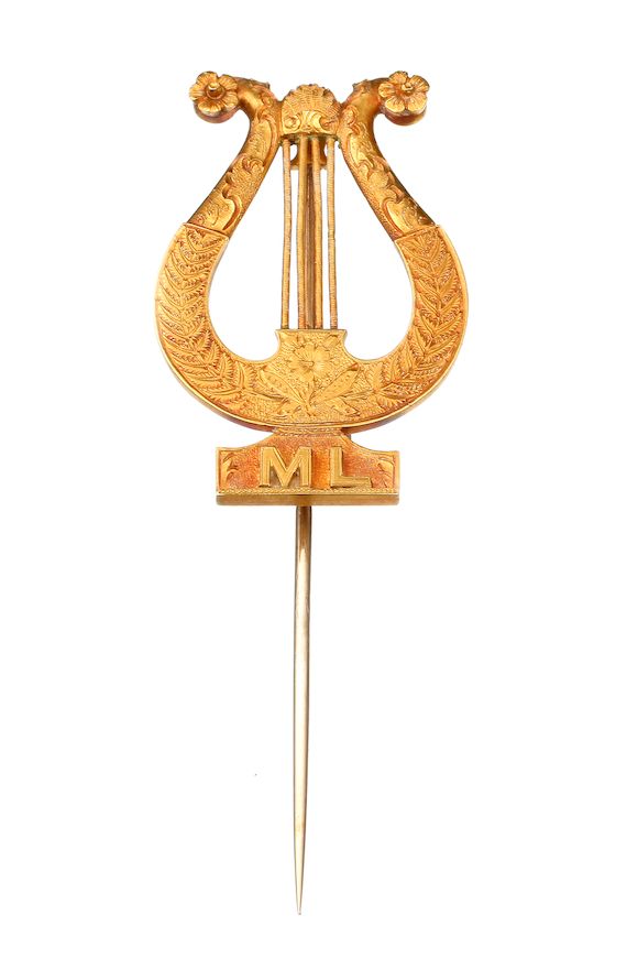 Bonhams : An Australian gold Lyre stick pin by William Drummond & Co ...