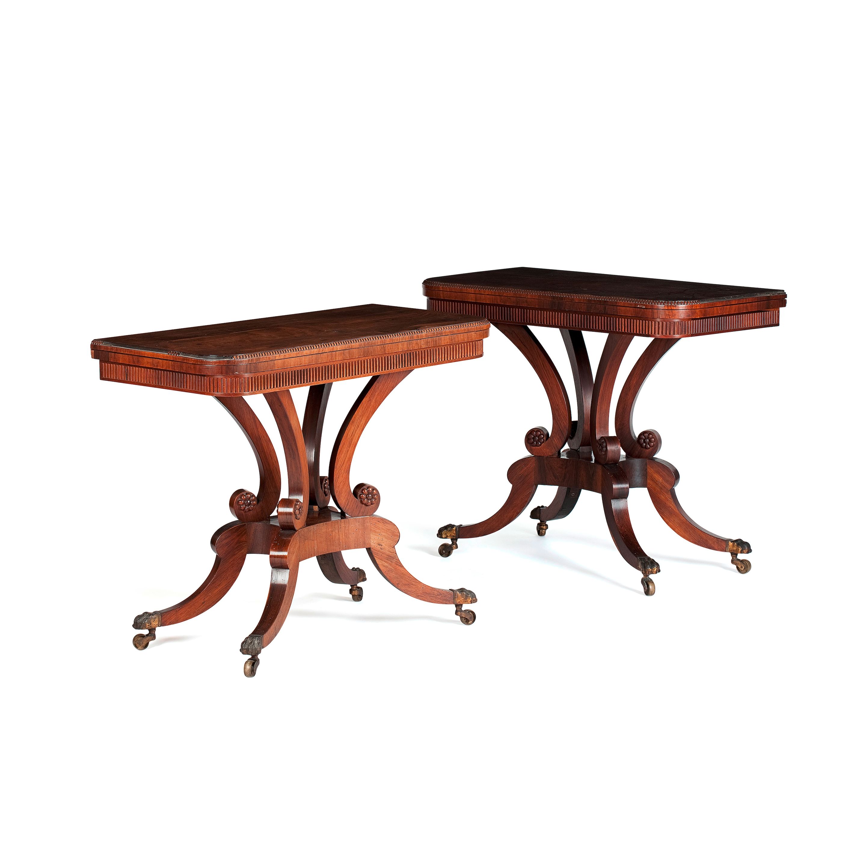 Bonhams : A pair of Scottish late Regency rosewood card tables By ...