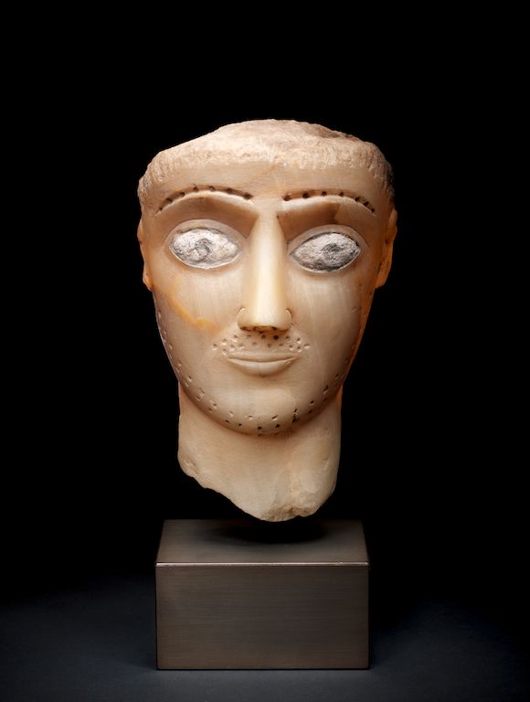 Bonhams : A South Arabian alabaster head of a man