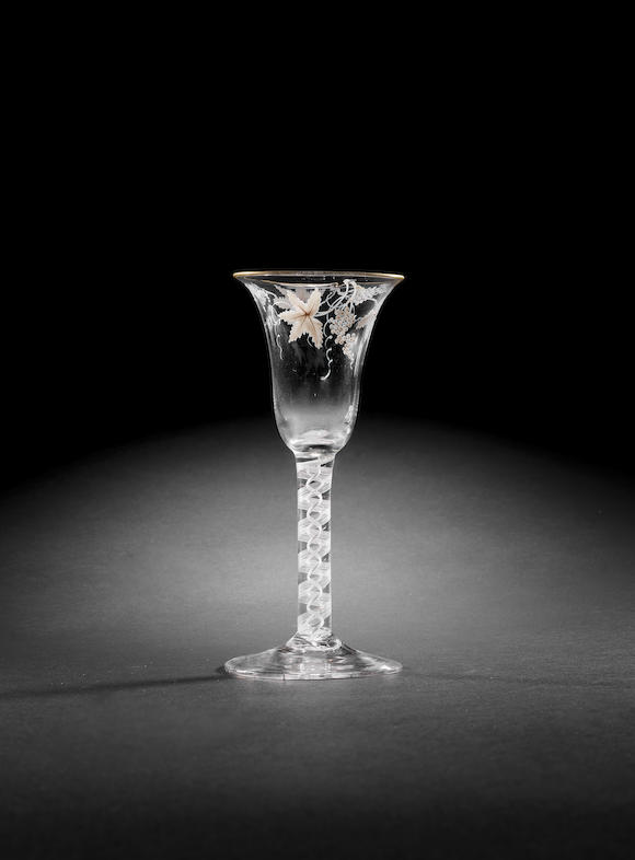 Bonhams A Beilby Enamelled Wine Glass Circa 1760 70