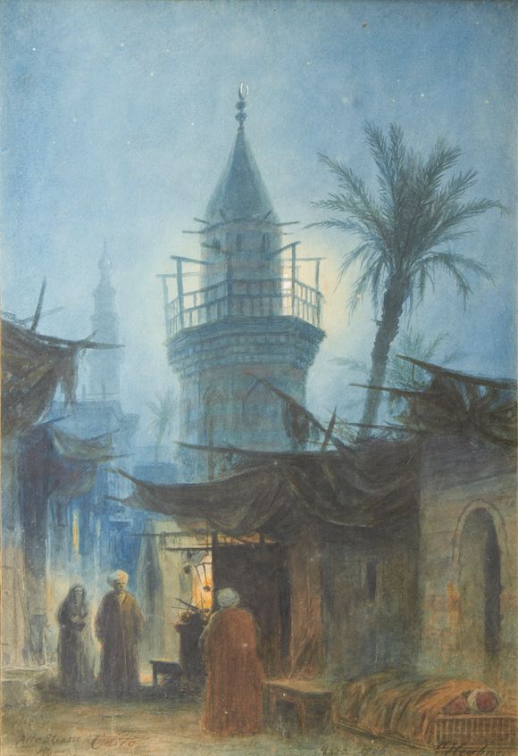 Bonhams : Hermann Ludwig Heubner (German, 1843-1915) The old road, Cairo