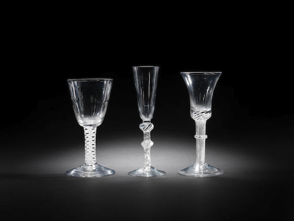 Bonhams Two Wine Glasses And An Ale Glass Circa 1750 70