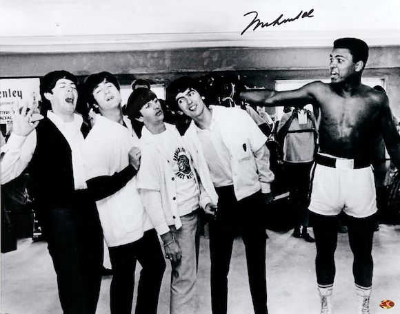 Bonhams : Muhammad Ali/Beatles print hand signed by Ali