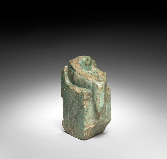 Bonhams : An Egyptian green anorthosite gneiss fragment of a seated ...