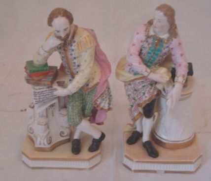 Bonhams : A pair of Minton figures, circa 1850, Shakespeare and Milton ...
