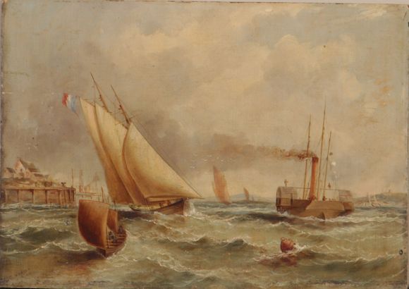 Bonhams : C Napier, 19th century French coast and shipping boats unframed