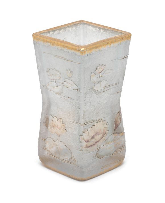 Bonhams : Daum A Frosted and Enamelled Glass Vase, circa 1900