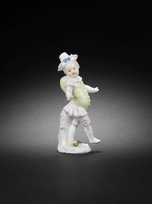 Bonhams : A rare Meissen figure of a hunchback boy dancing, circa 1760